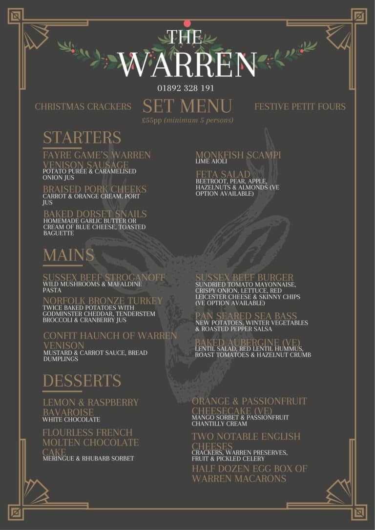 Our Menu – The Warren – Contemporary British Dining in Tunbridge Wells